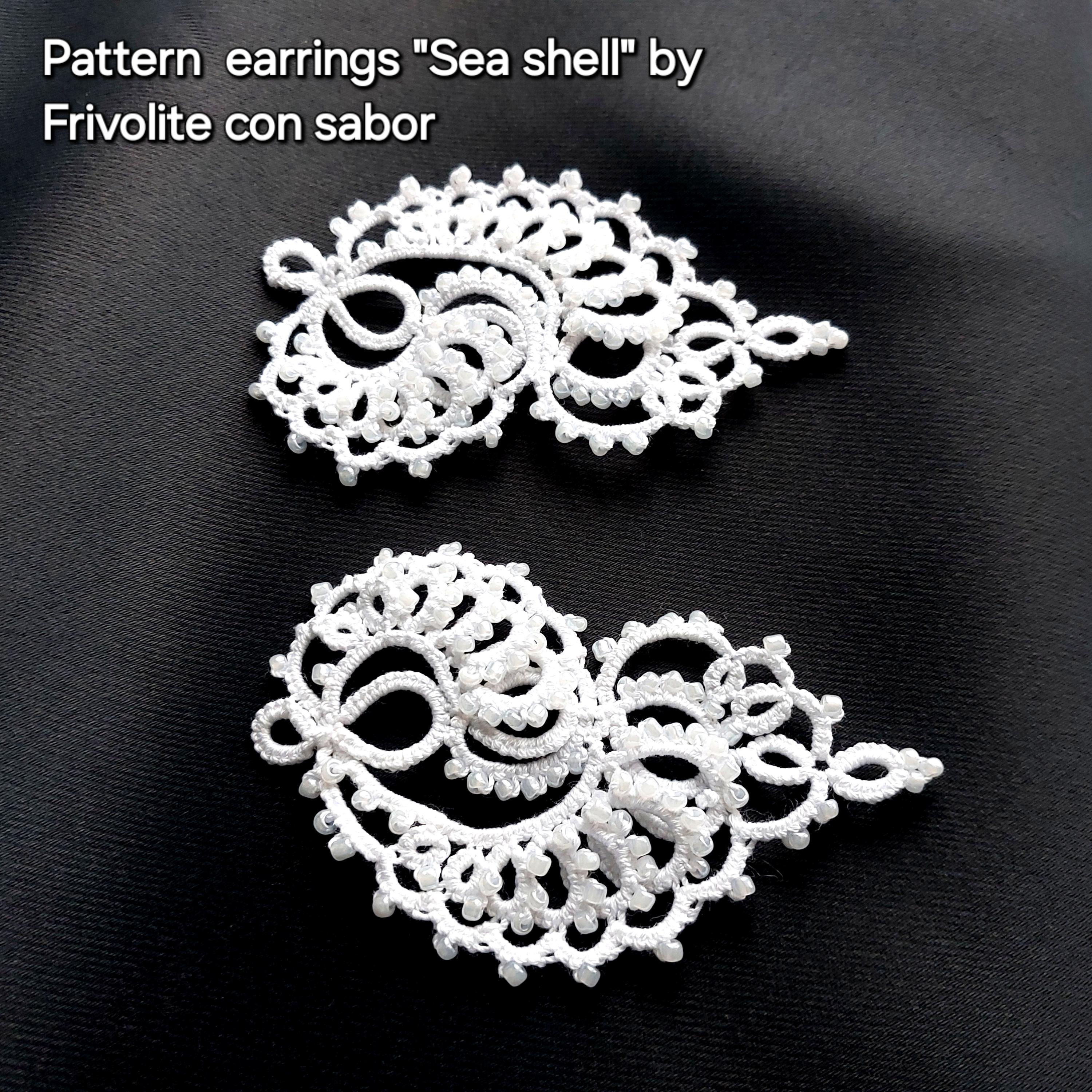 One Round Tatting Pattern PDF Earrings "sea Shell" by Frivolite Con ...