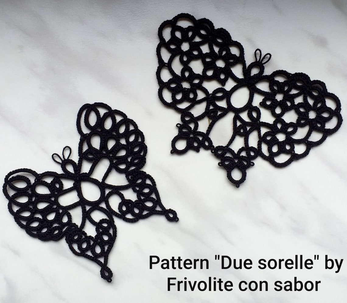 Tatting Pattern PDF Two Butterflies due Sorelle - Etsy