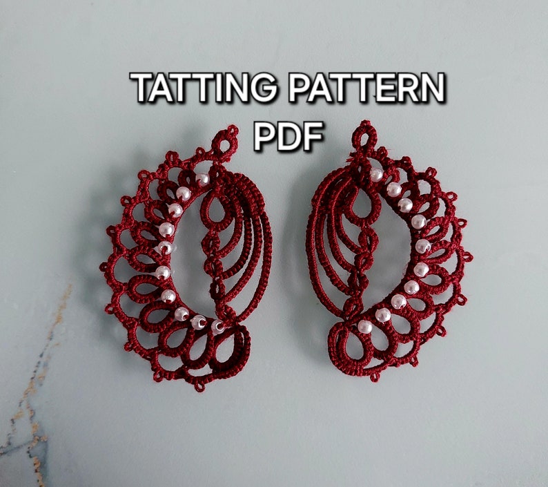 Tatting Pattern PDF "earring Feather" by Frivolite Con Sabor for ...