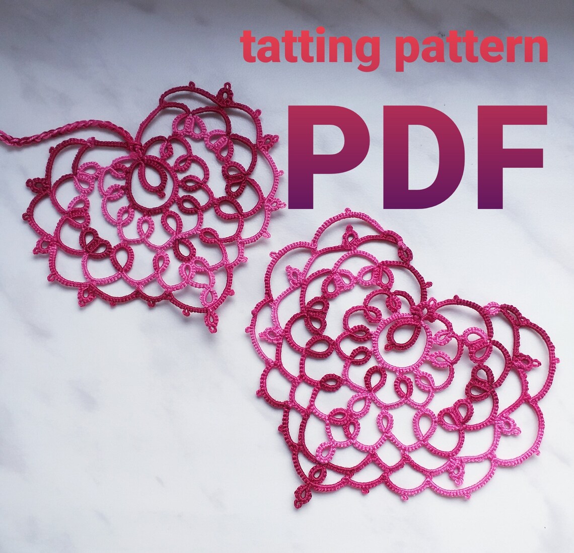 Tatting Pattern PDF web of Heart for Shuttle - Etsy
