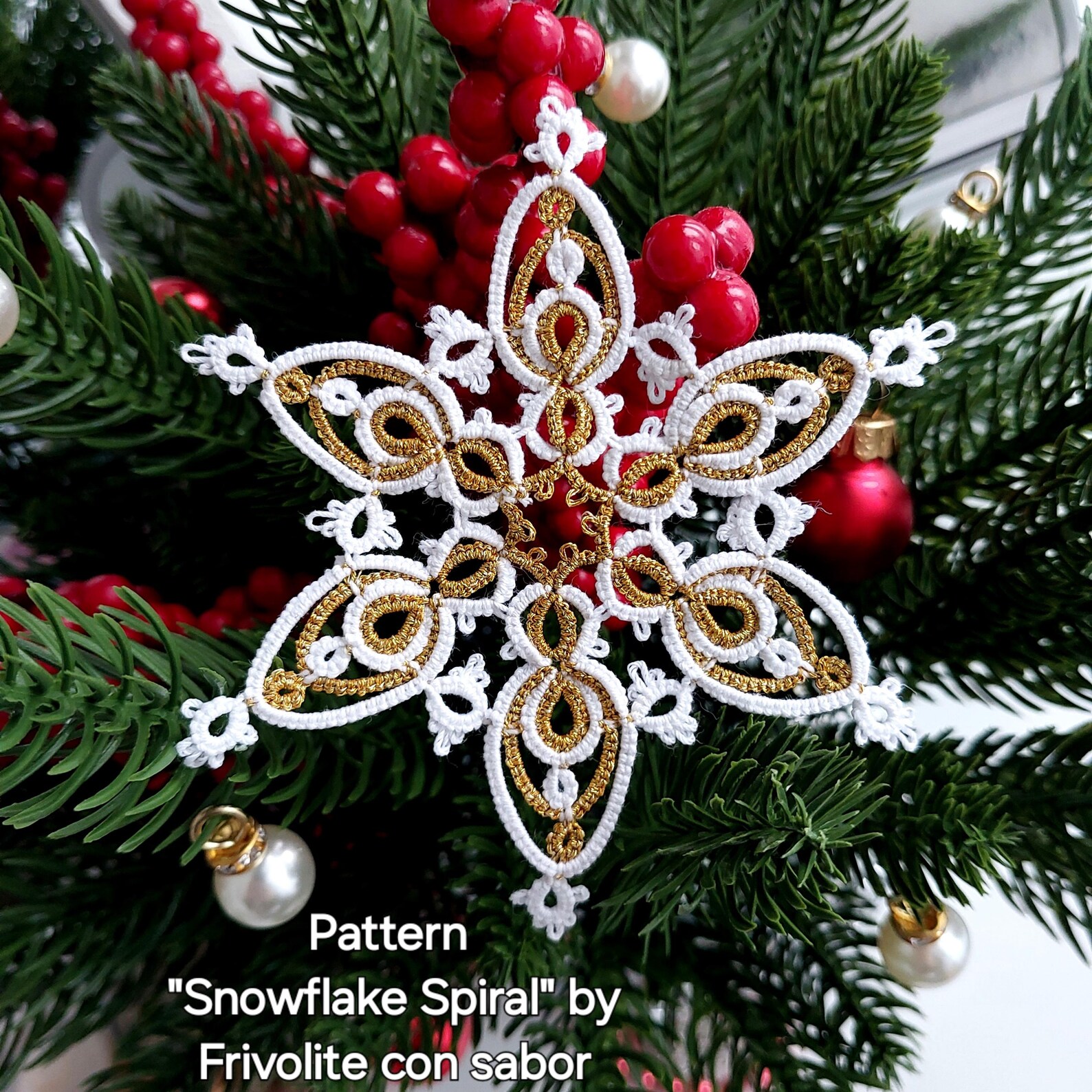 Tatting Pattern PDF Snowflake Spiral by Frivolite Con Sabor for ...