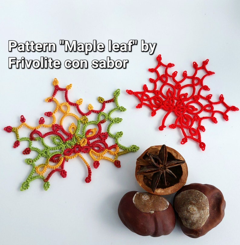 Tatting Pattern PDF Maple Leaf by Frivolite Con Sabor for Shuttles - Etsy
