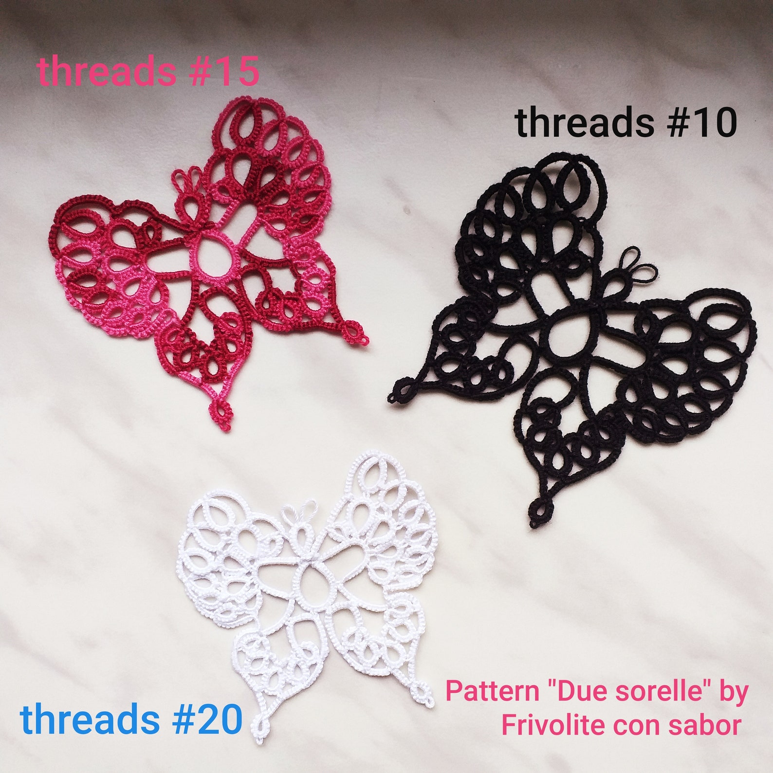 Tatting Pattern PDF Two Butterflies "due Sorelle" for Shuttles - Etsy