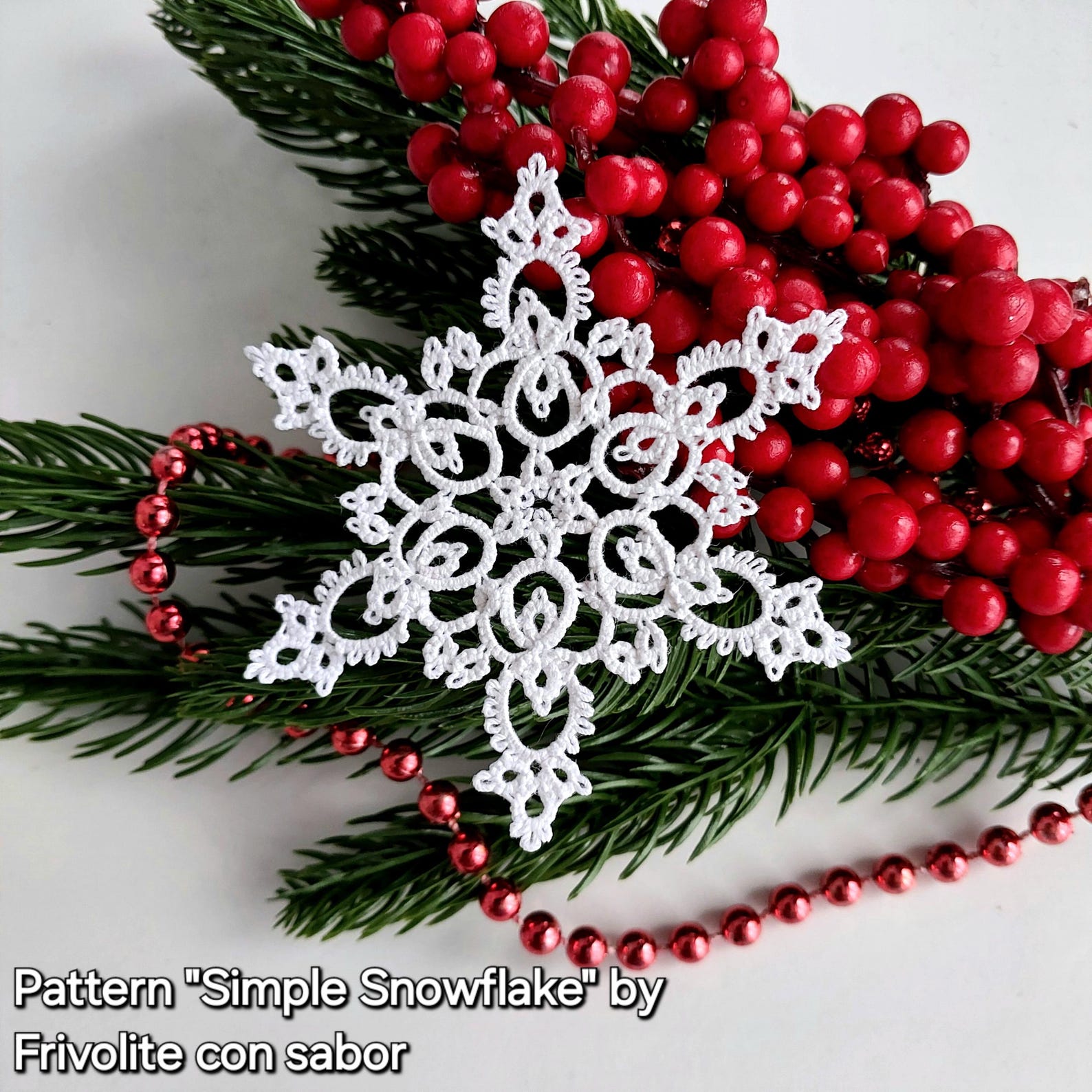 One Round Tatting Pattern PDF "snowflake Simple" by Frivolite Con Sabor ...