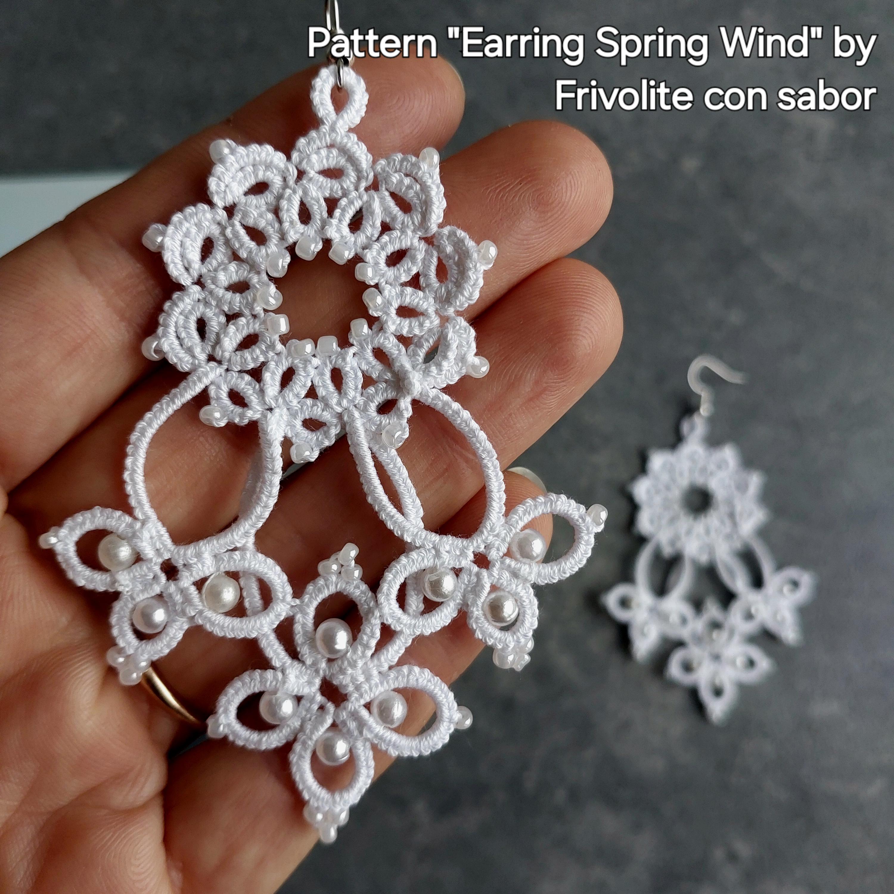 One Round Tatting Pattern PDF "earring Spring Wind" by Frivolite Con ...