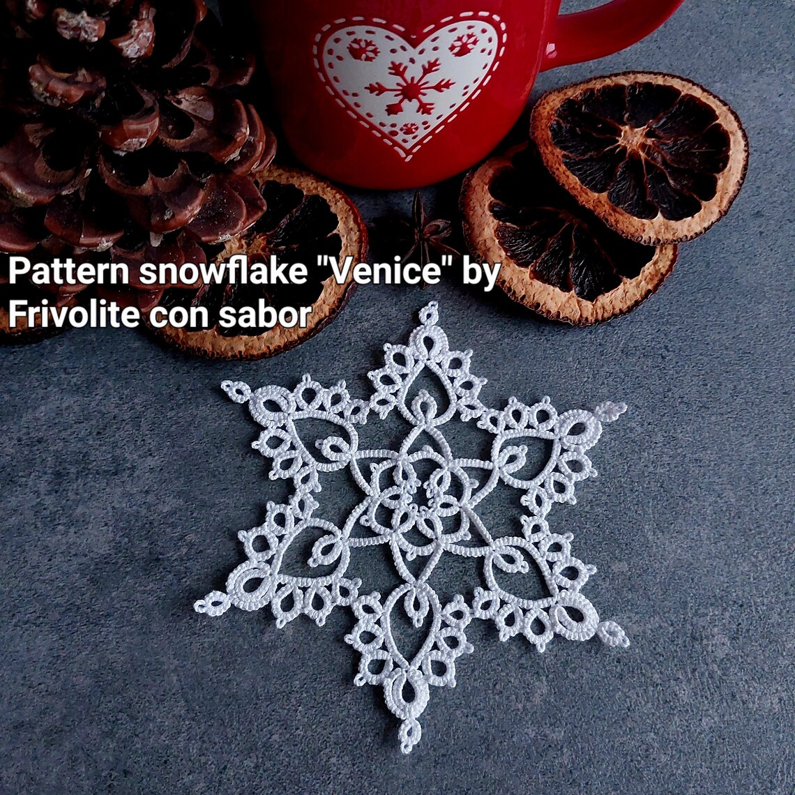 Tatting Pattern PDF Snowflake "venice" by Frivolite Con Sabor for ...