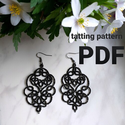 Tatting Pattern Pdf Earring Valenti For Shuttle Etsy