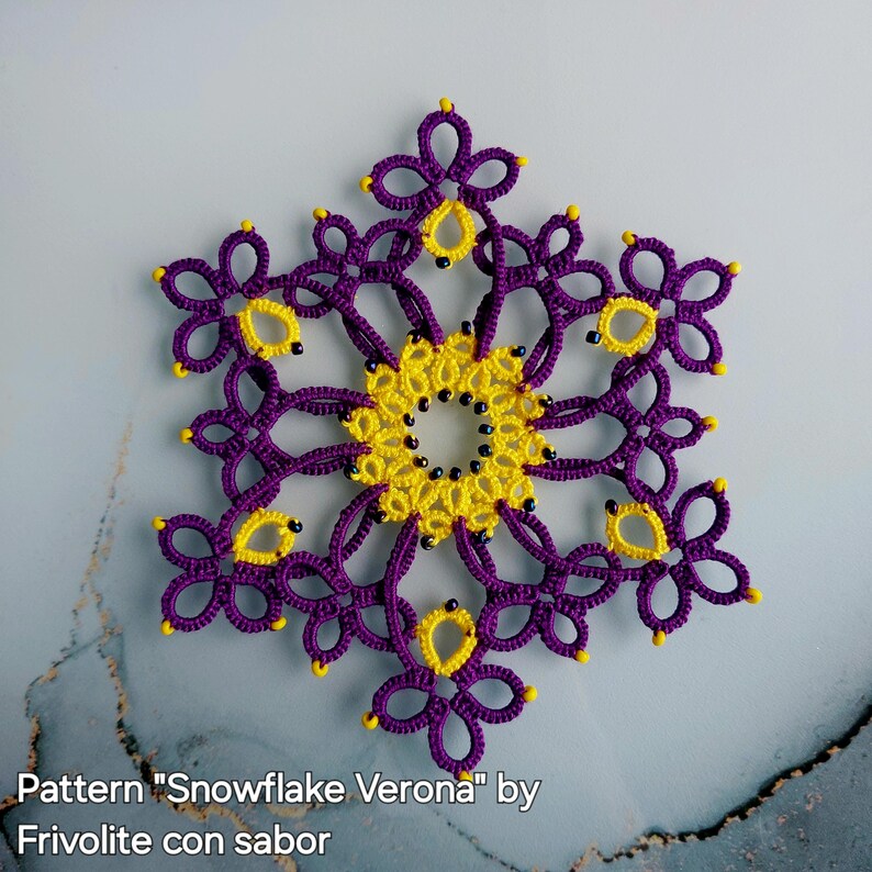 Tatting Pattern PDF "snowflake Verona" by Frivolite Con Sabor for ...