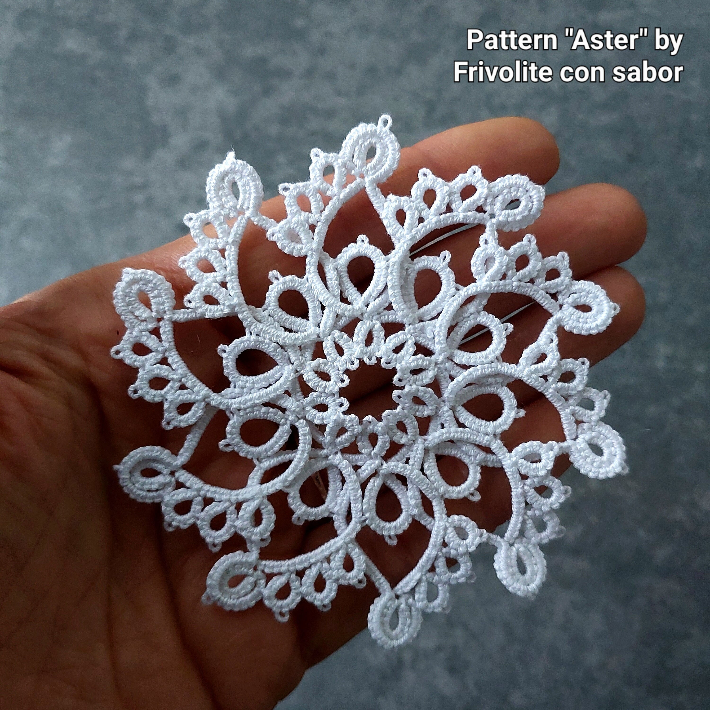 Tatting One Round Pattern PDF Flower "aster" by Frivolite Con Sabor for ...