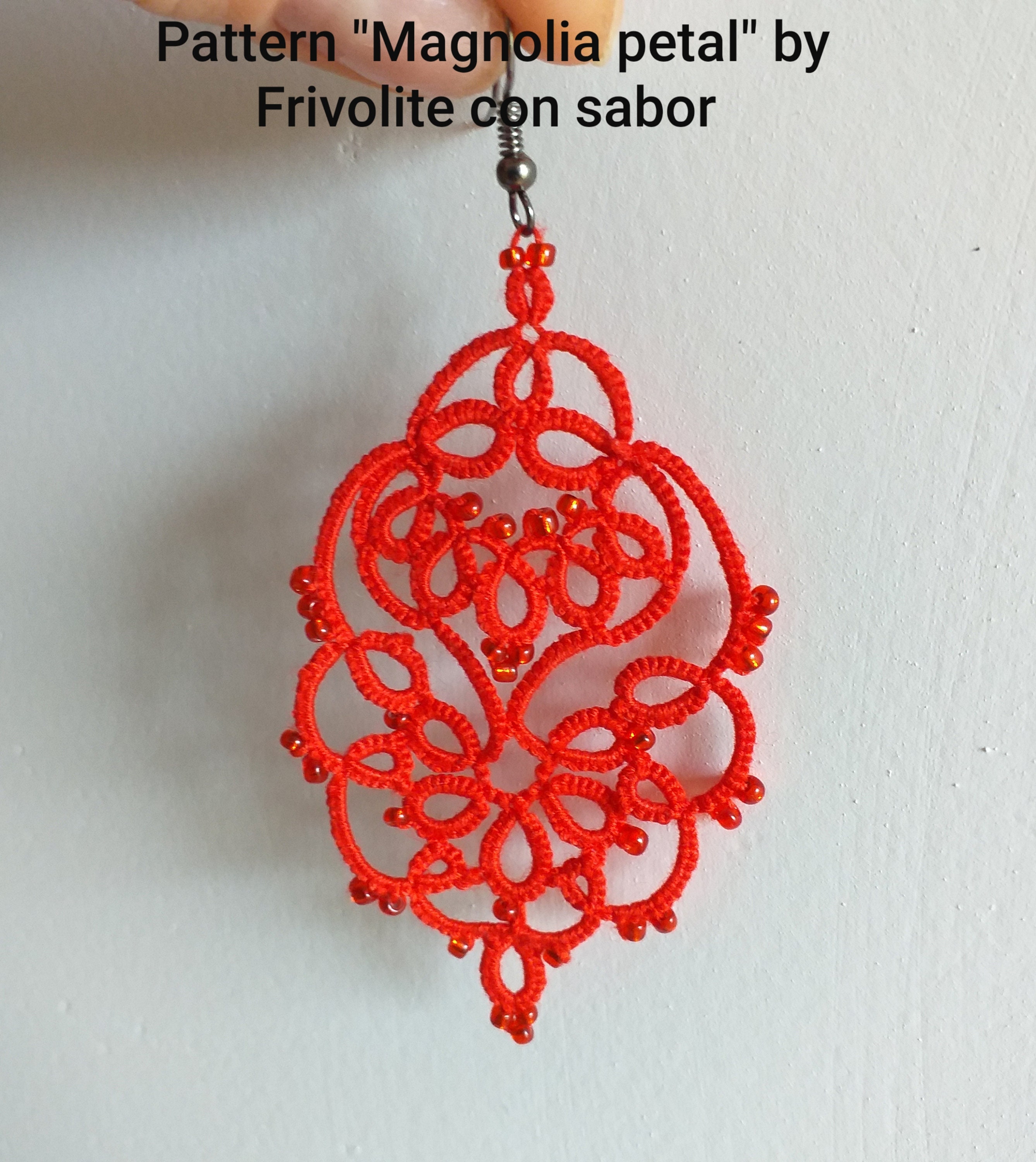 Tatting Pattern PDF Earring “magnolia Petal” for Shuttle - Etsy