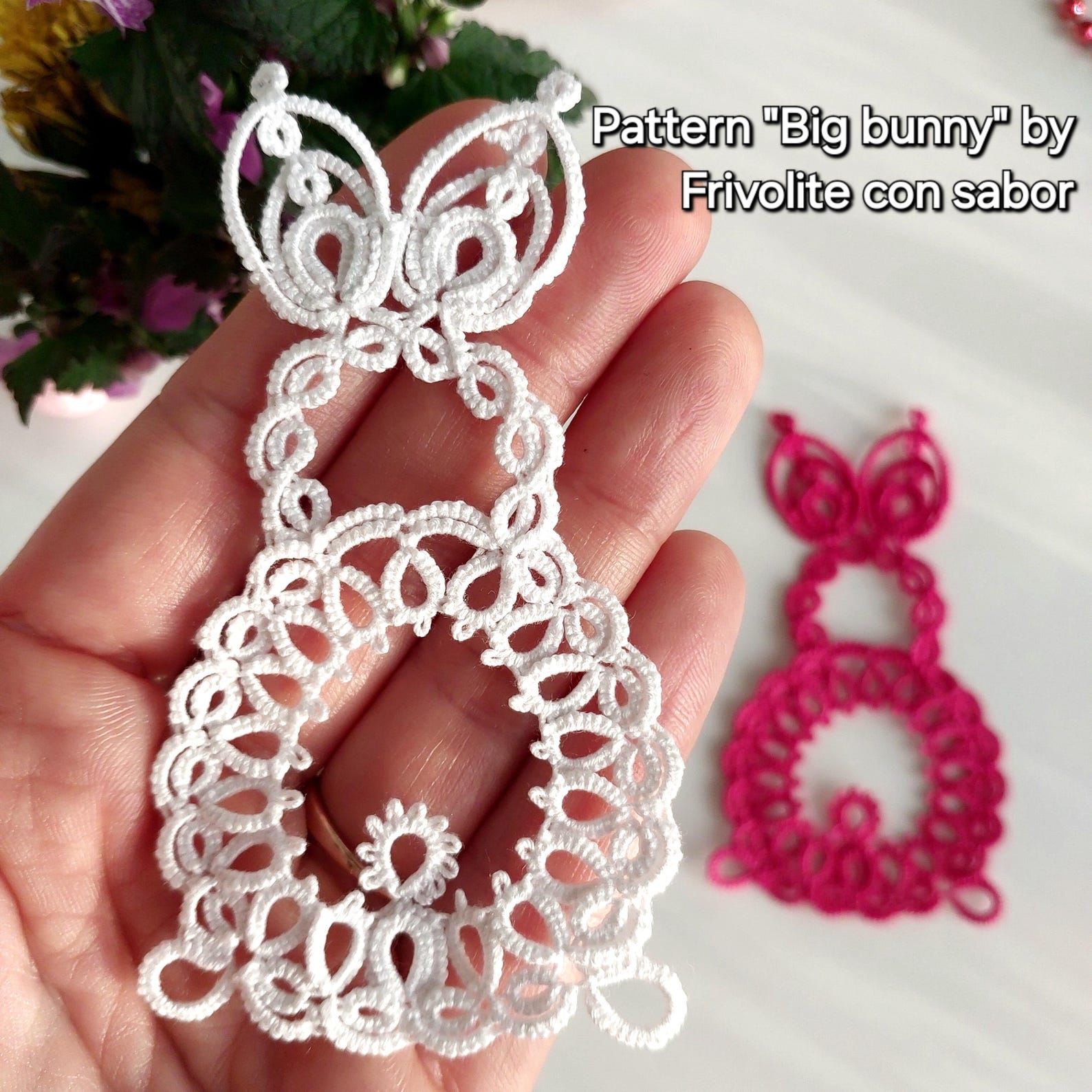 One Round Tatting Pattern PDF "big Bunny" by Frivolite Con Sabor for ...