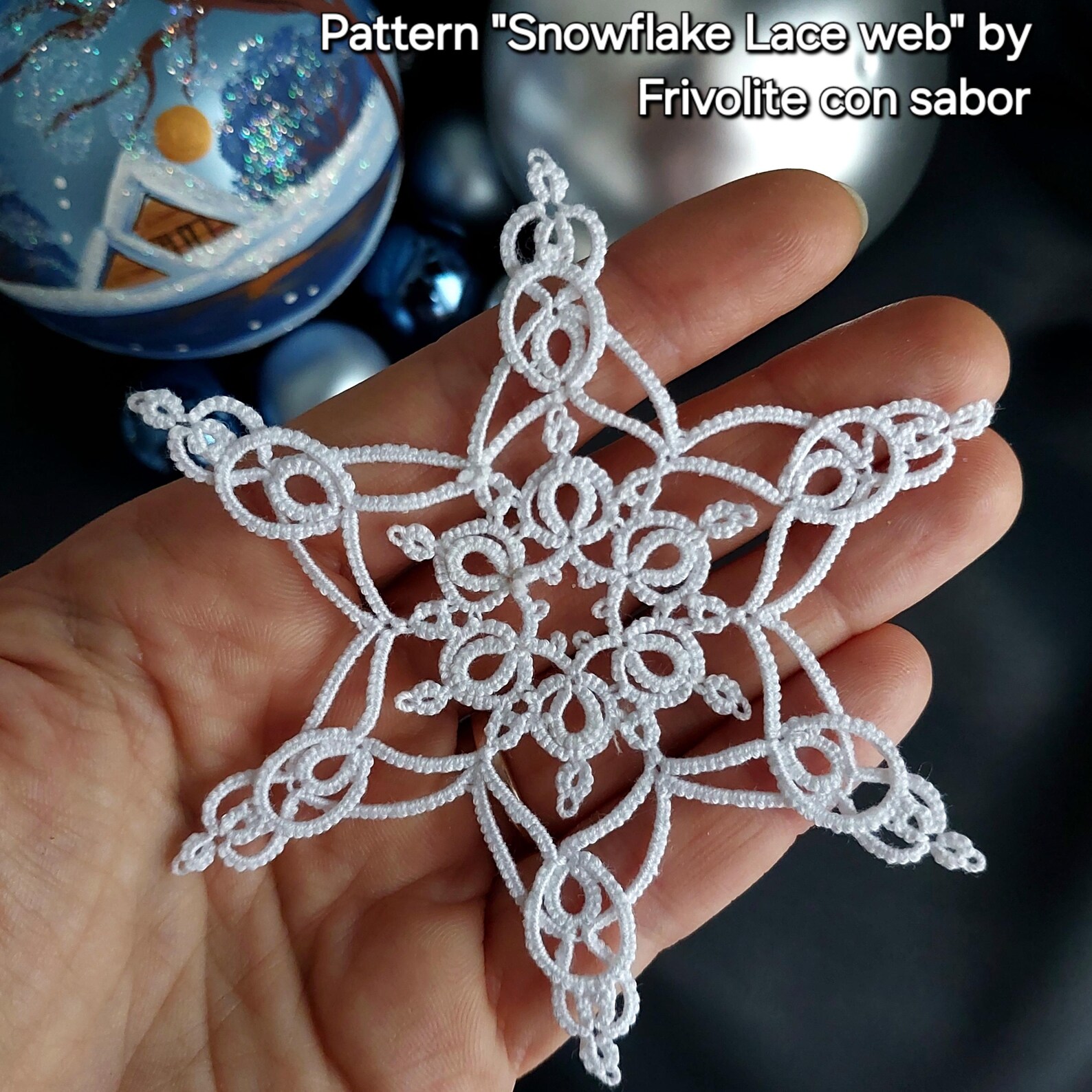 Tatting Pattern PDF "snowflake Lace Web" by Frivolite Con Sabor for ...