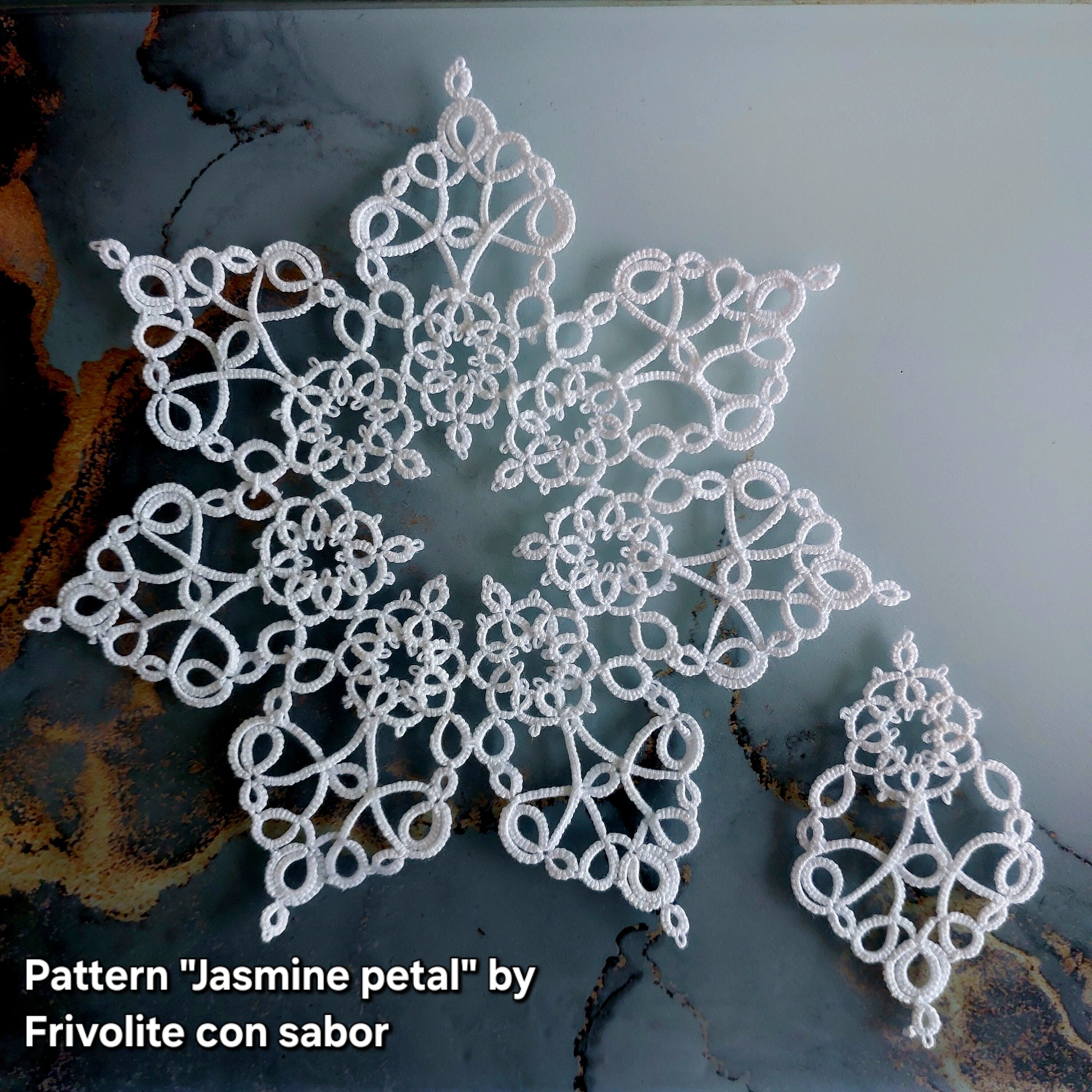Tatting Pattern PDF Earrings "jasmine Petal" by Frivolite Con Sabor for ...