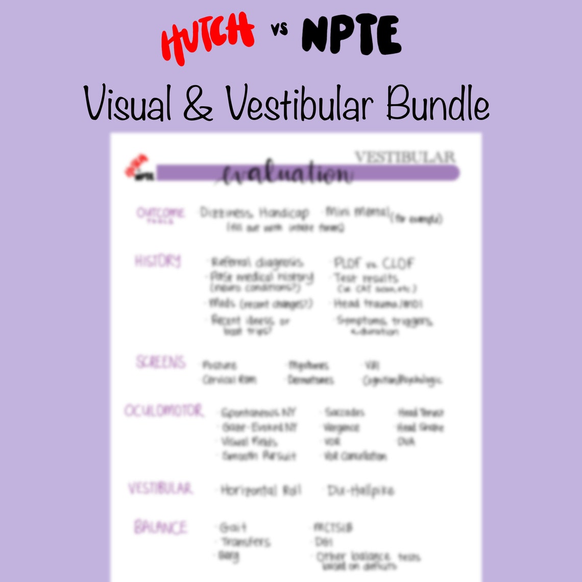 Visual & Vestibular Bundle - Etsy