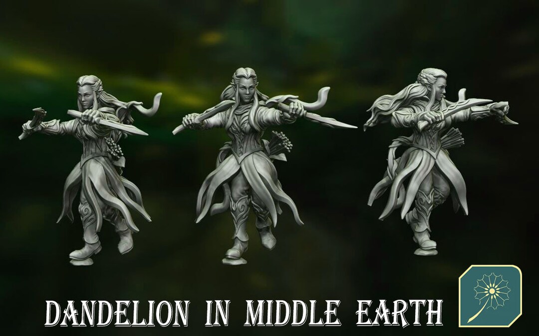 Dark Forest Elves Wood Elf Captain dual Dagger Dandelion - Etsy