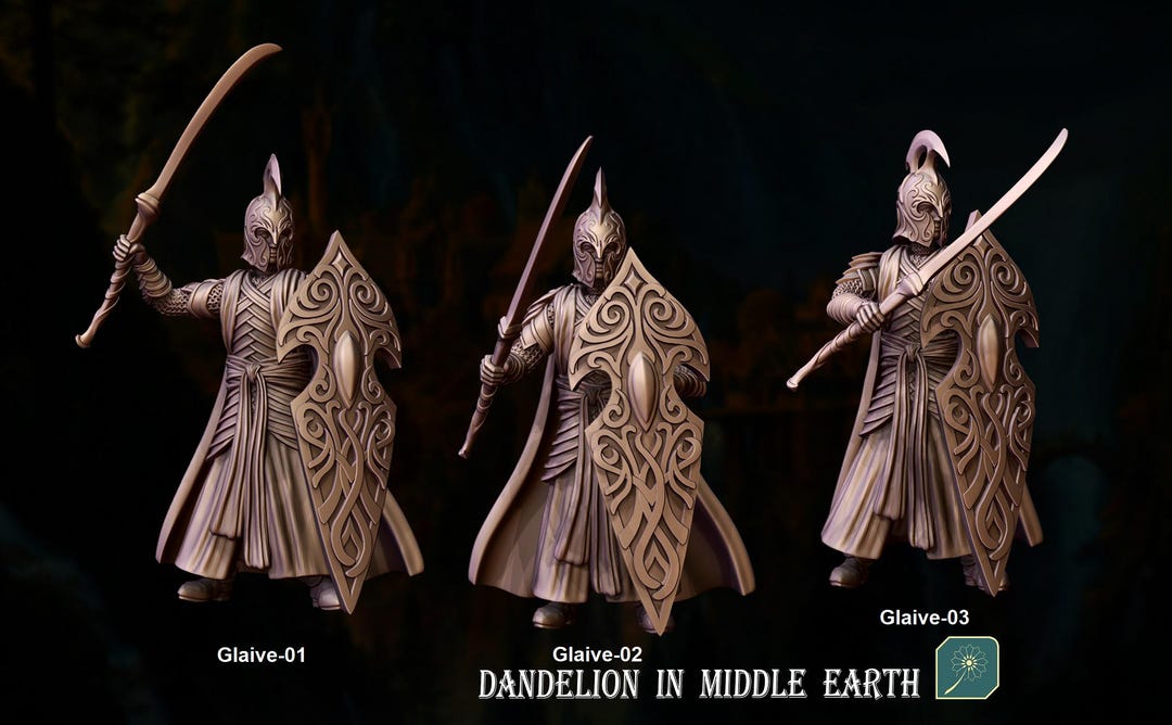 Elves of the Deep Valley - Shieldman With Glaive (dandelion in Middle ...