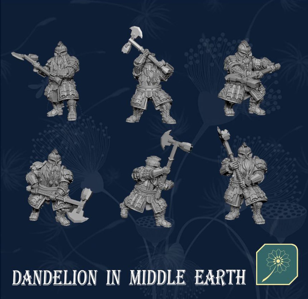 Dwarf of Metal Mountain (mattock) - Pack 6 Units (dandelion in Middle ...