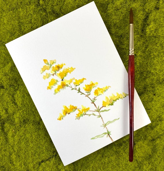GOLDENROD: Hand-painted Watercolor Greeting Card - Etsy