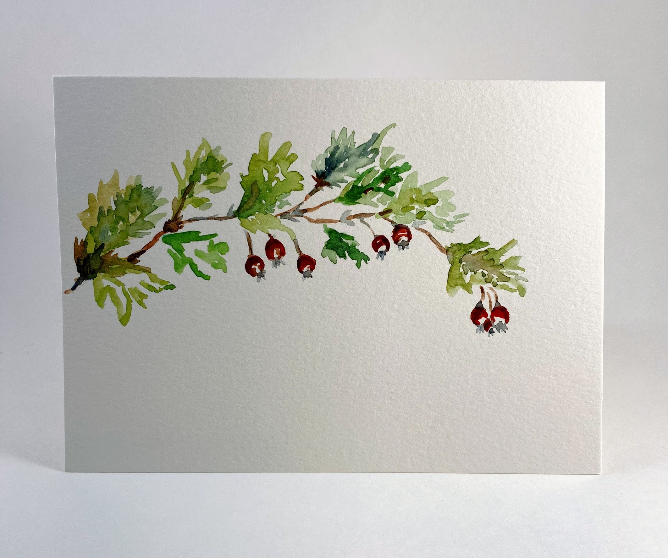 HAWTHORN: Hand-painted Watercolor Greeting Card | Etsy