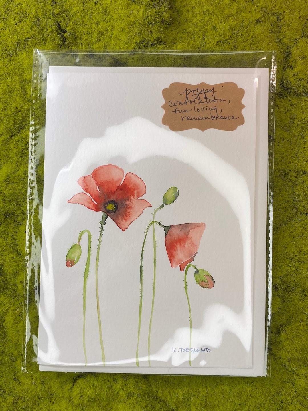 Poppy: Hand-painted Watercolor Greeting Card - Etsy