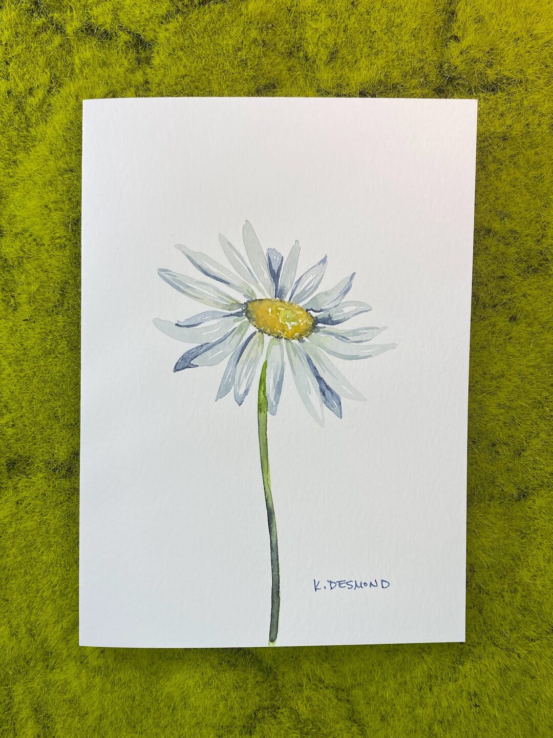 DAISY: Hand-painted Watercolor Greeting Card - Etsy