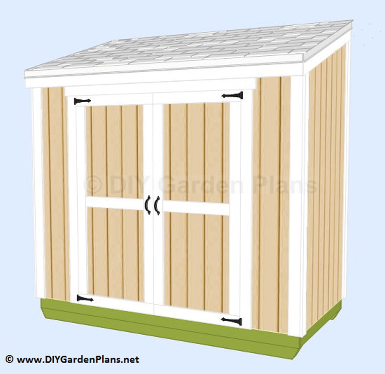 4x8 Lean to Shed Plans | PDF Download - Etsy