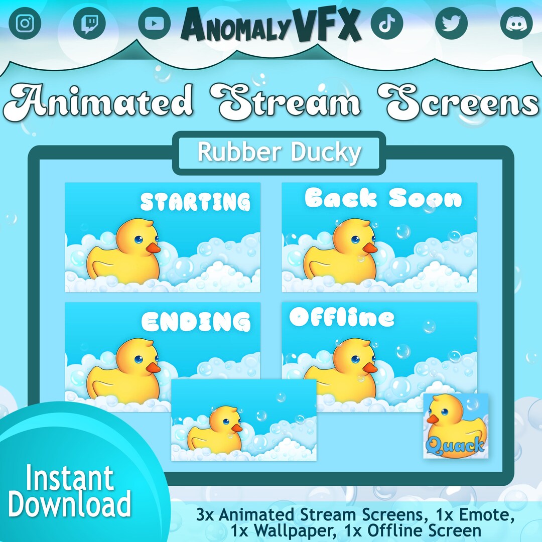 Animated Rubber Ducky Stream Screens - Etsy