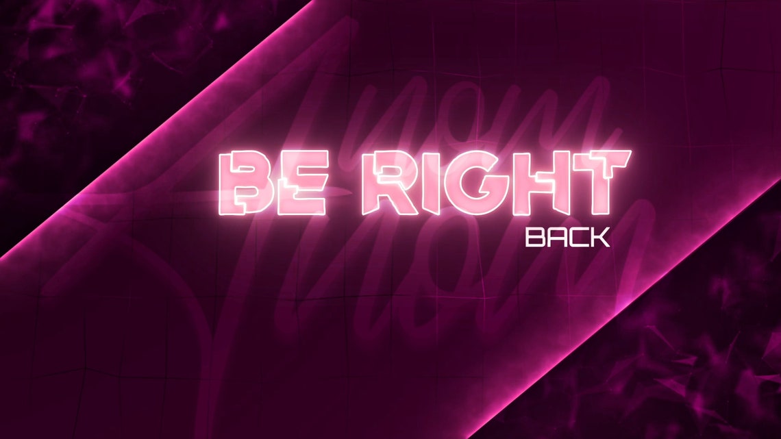 Hot Neon Pink Black Animated Twitch Stream Screen Bundle 1 Offline ...