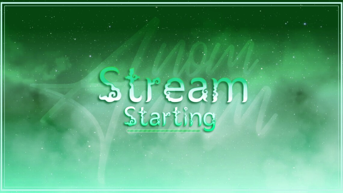 Animated Green Twitch Stream Screens Stars and Clouds Stream - Etsy