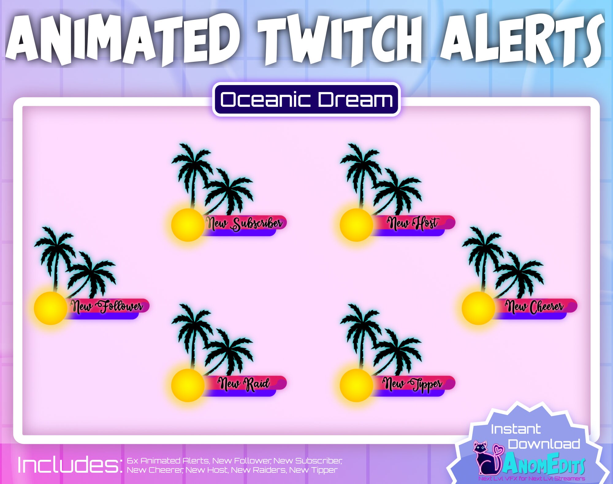 Animated Tropical Sunset Stream Bundle Everything You Need - Etsy