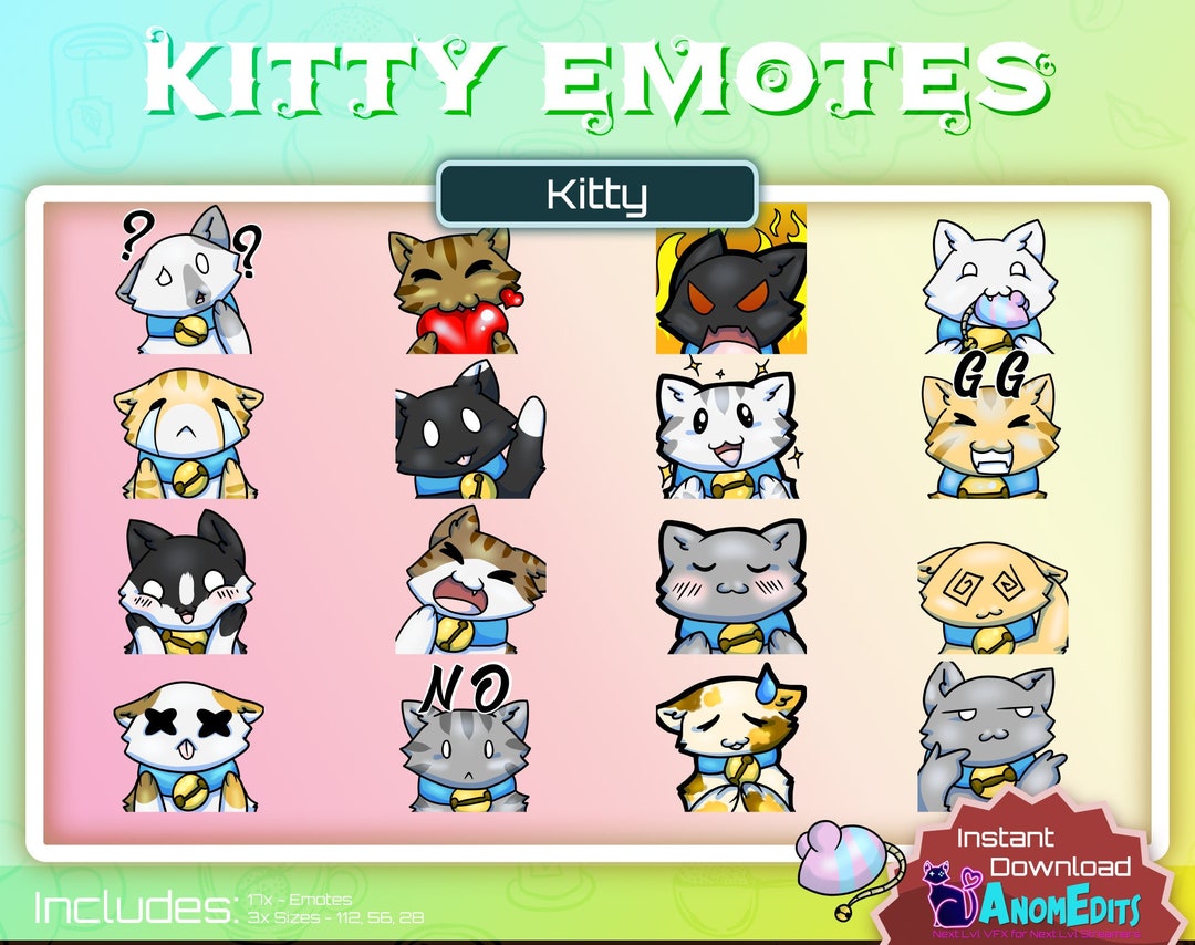17x Kitty Cat Emotes - Etsy