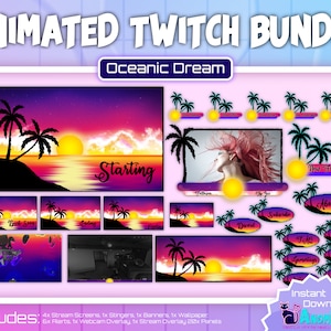 Animated Tropical Sunset Stream Bundle | Everything You Need! - Etsy