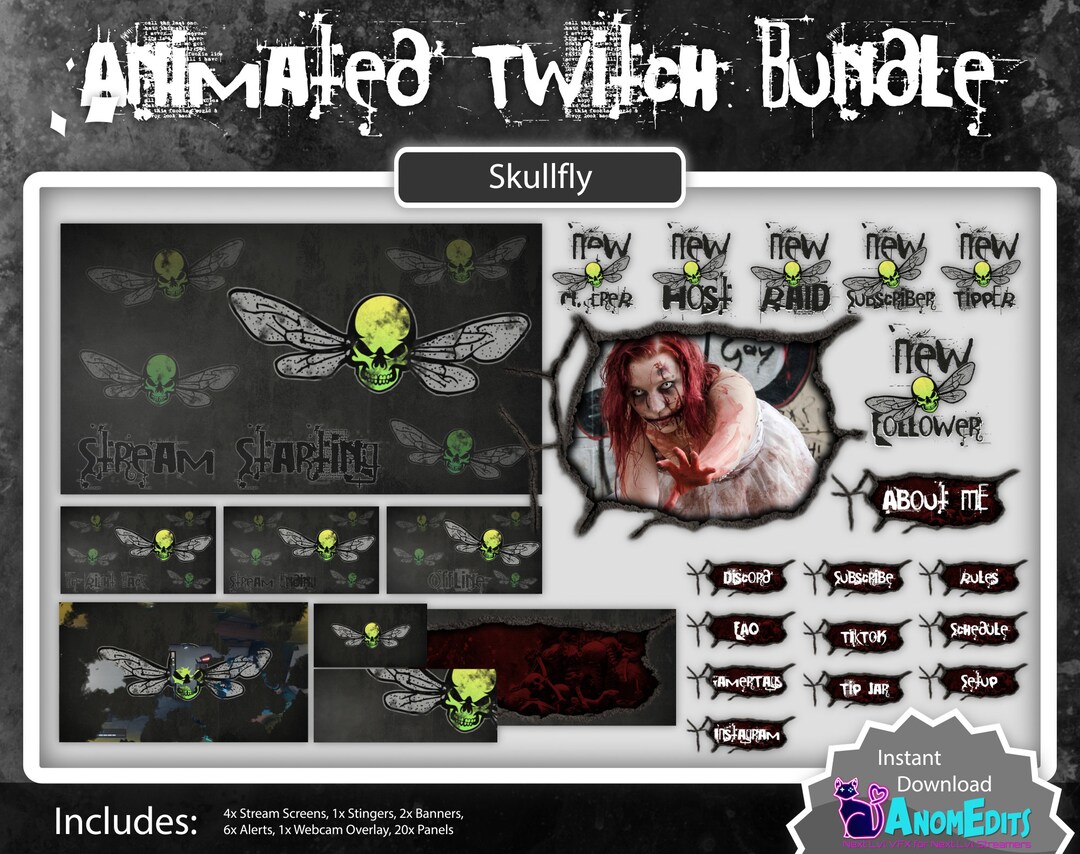 Animated Skullfly Graffiti Stream Bundle Everything You Need - Etsy