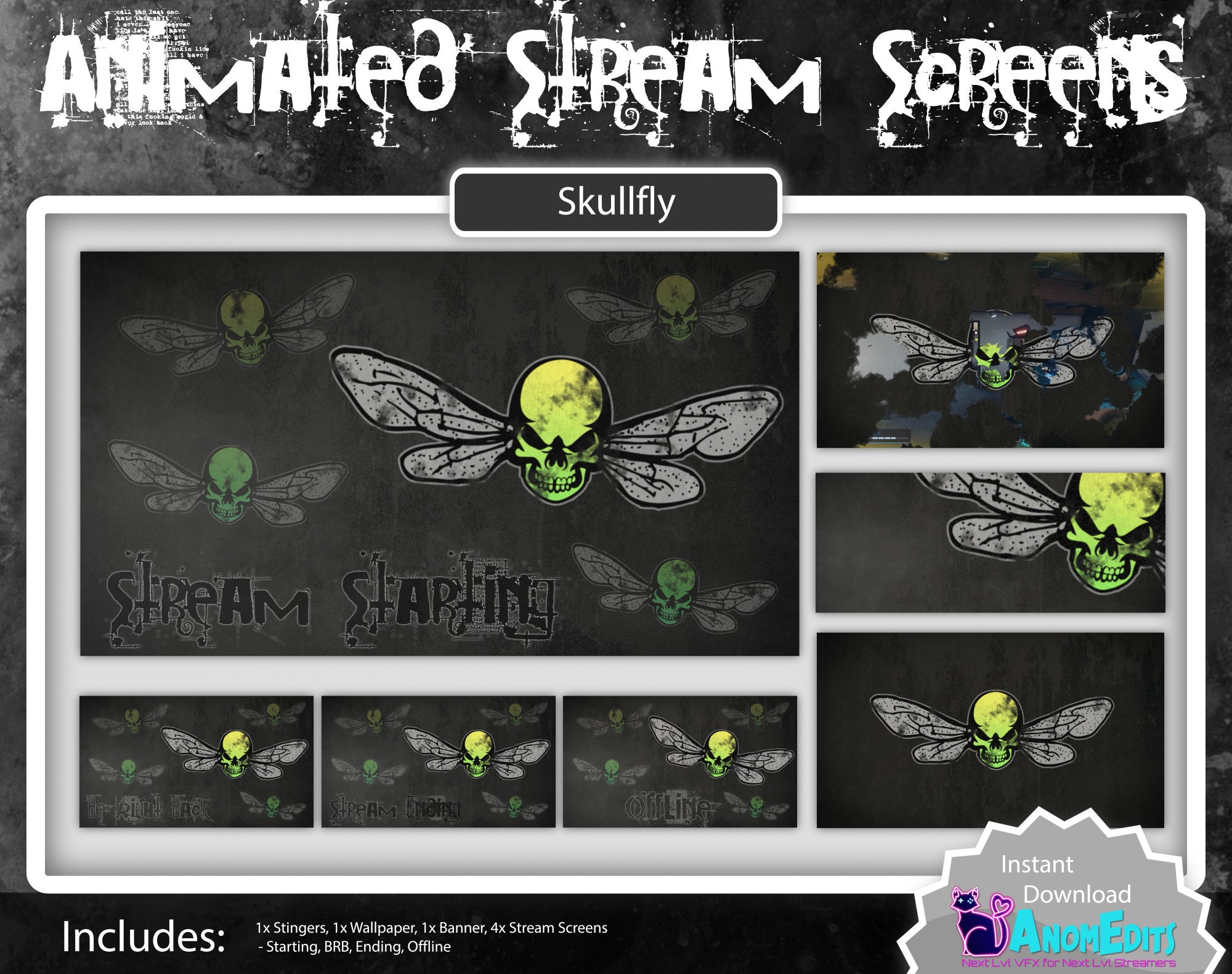 Animated Skullfly Graffiti Stream Bundle Everything You - Etsy