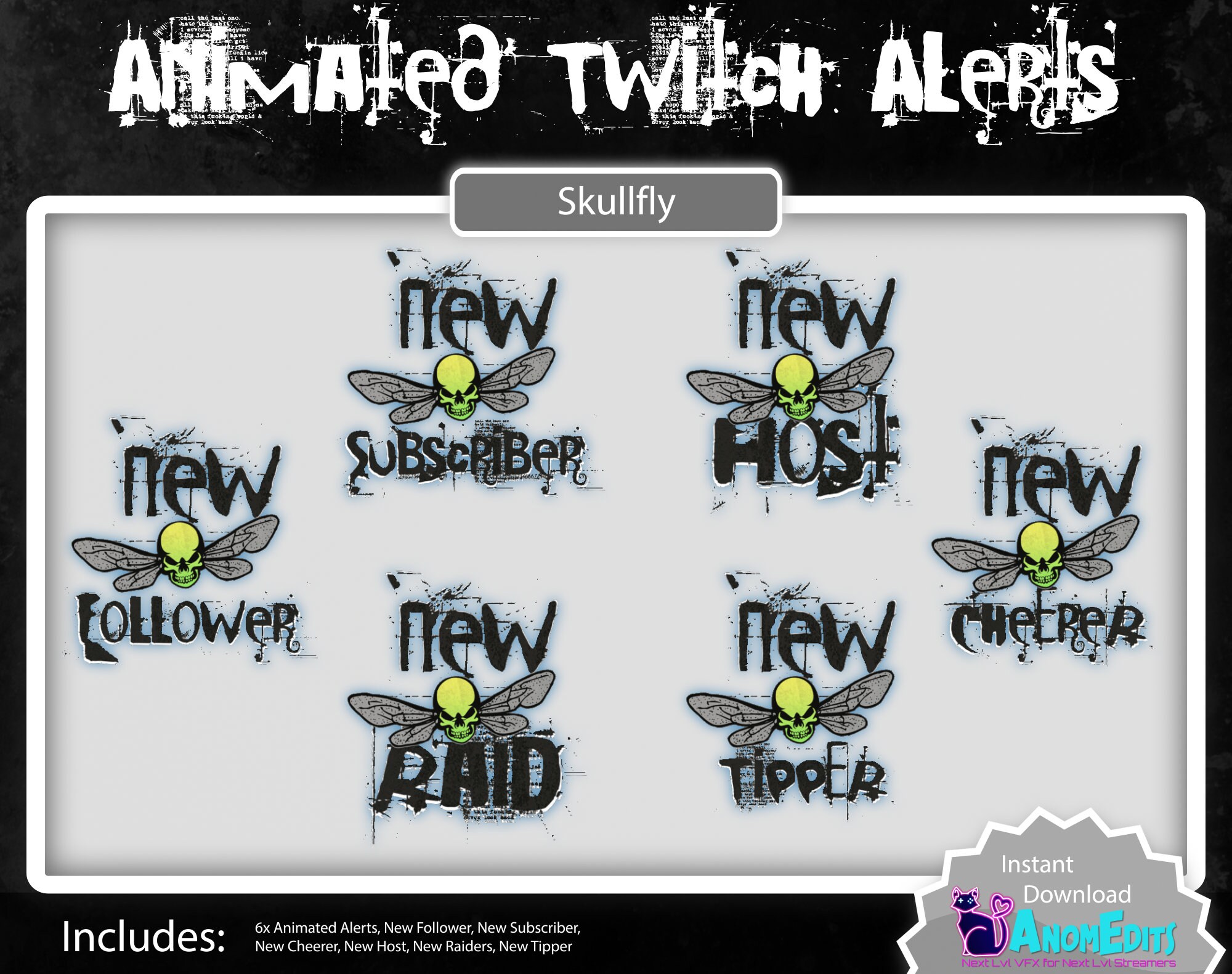 Animated Skullfly Graffiti Stream Bundle Everything You - Etsy