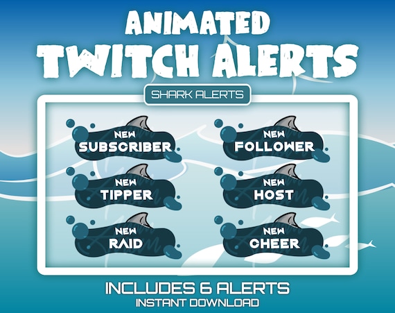 Animated Shark Ocean Twitch Alerts - Etsy