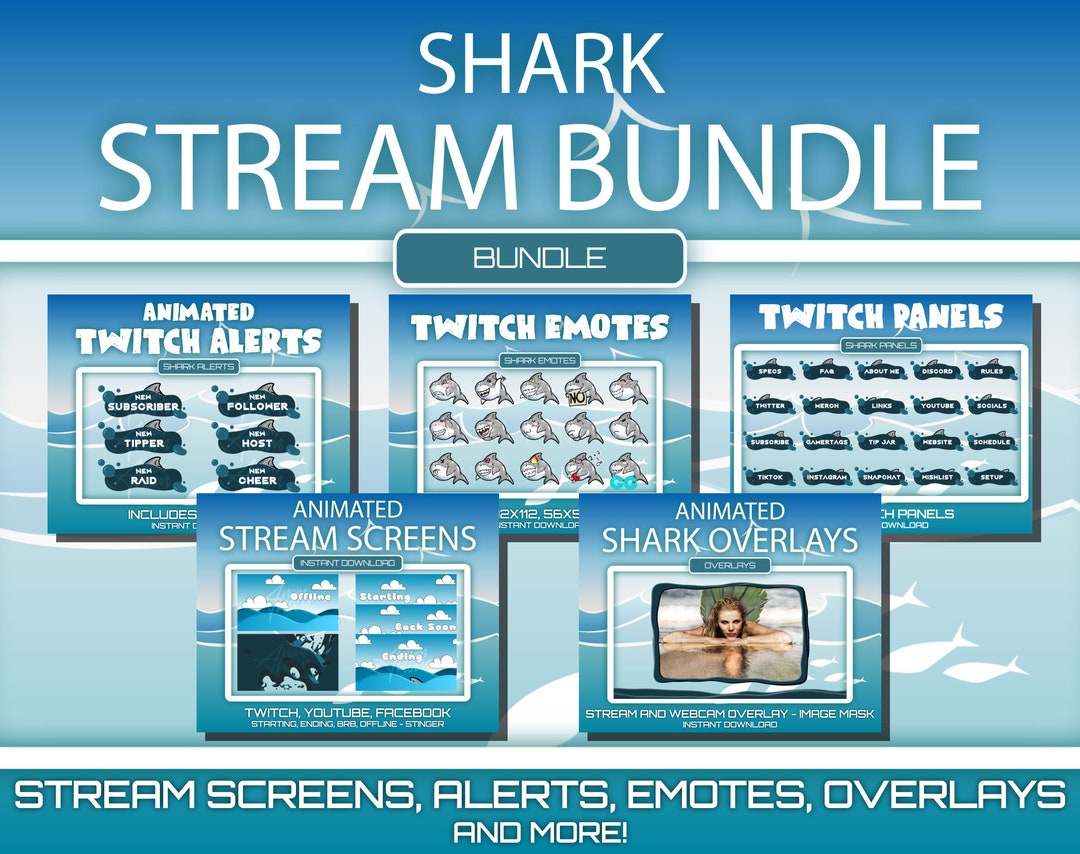 Animated Shark Stream Bundle | Everything You Need! - Etsy