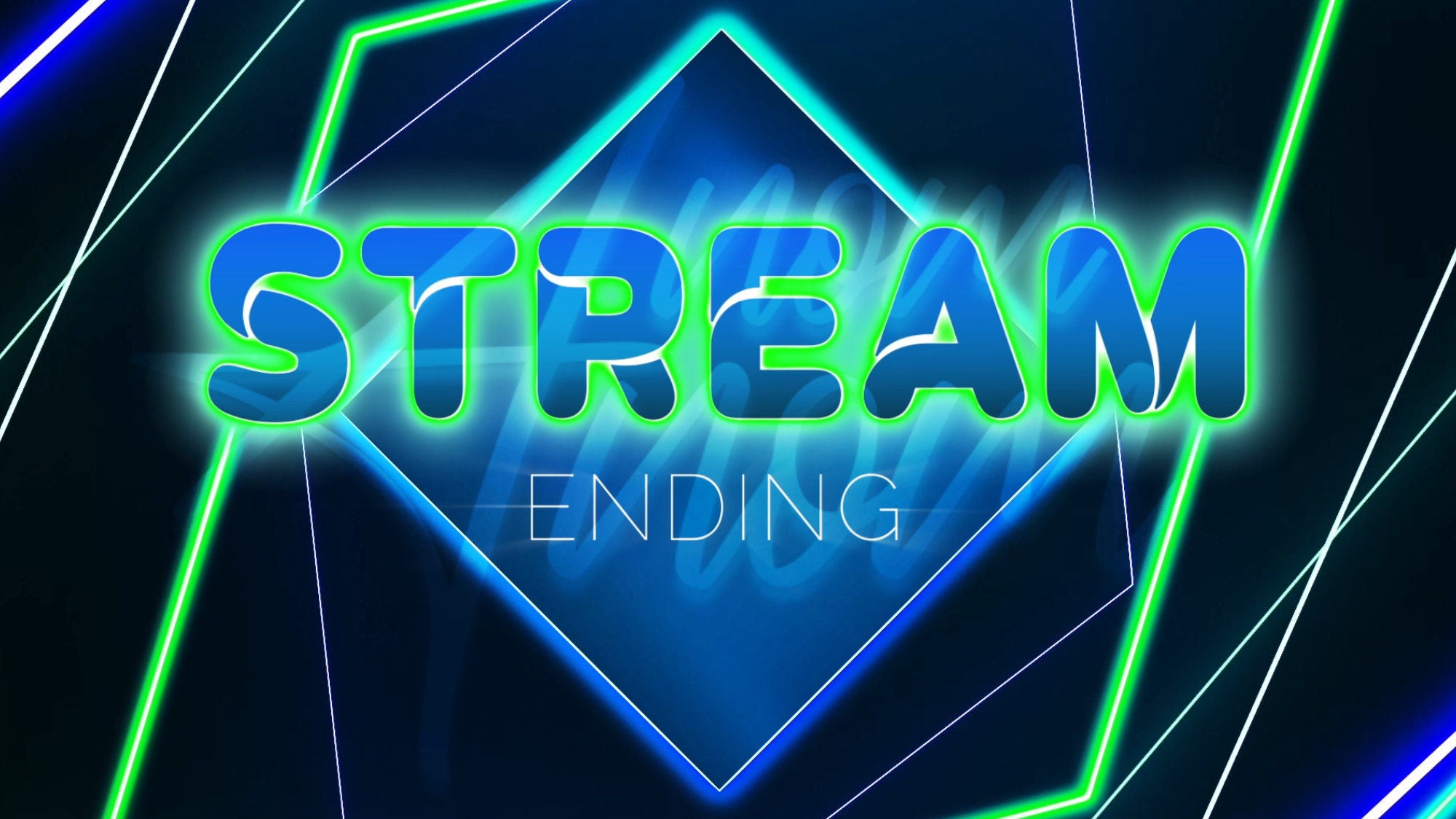 Animated Neon Blue Green Twitch Bundle Stream Screens Stinger Alerts ...