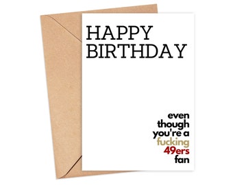 49ers Birthday Card | Etsy