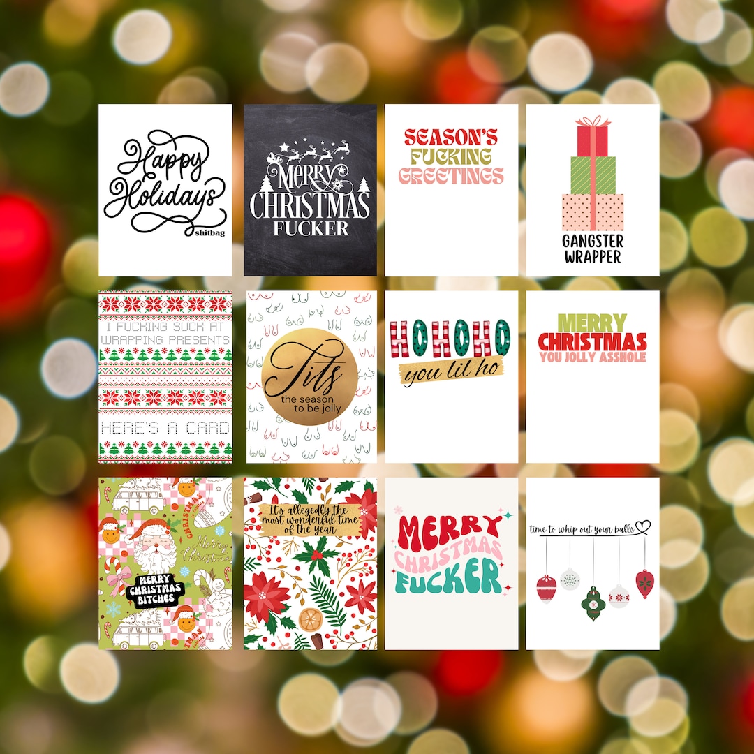 Rude Christmas Cards Inappropriate Gifts Offensive Christmas Cards Pack ...