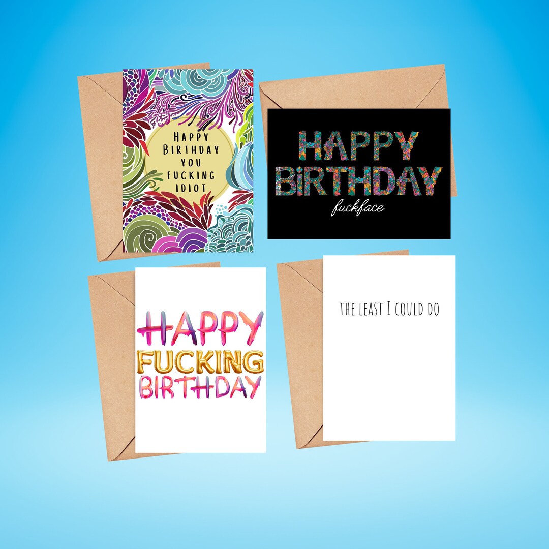 Snarky Birthday Card Pack, Dark Humor Cards, Hilarious Birthday Cards ...