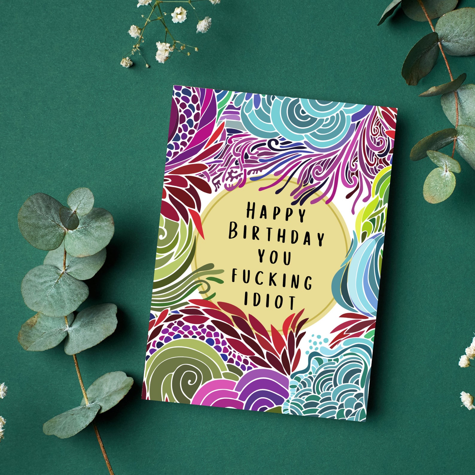 Rude Birthday Cards Happy Birthday Idiot Birthday Card for - Etsy