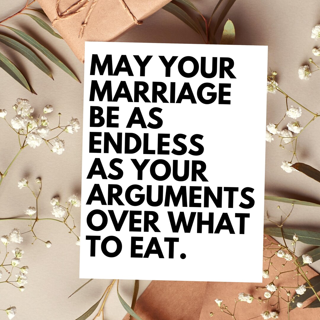 Funny Wedding Card for Newlyweds, Congratulations Marriage Gift, Newly ...