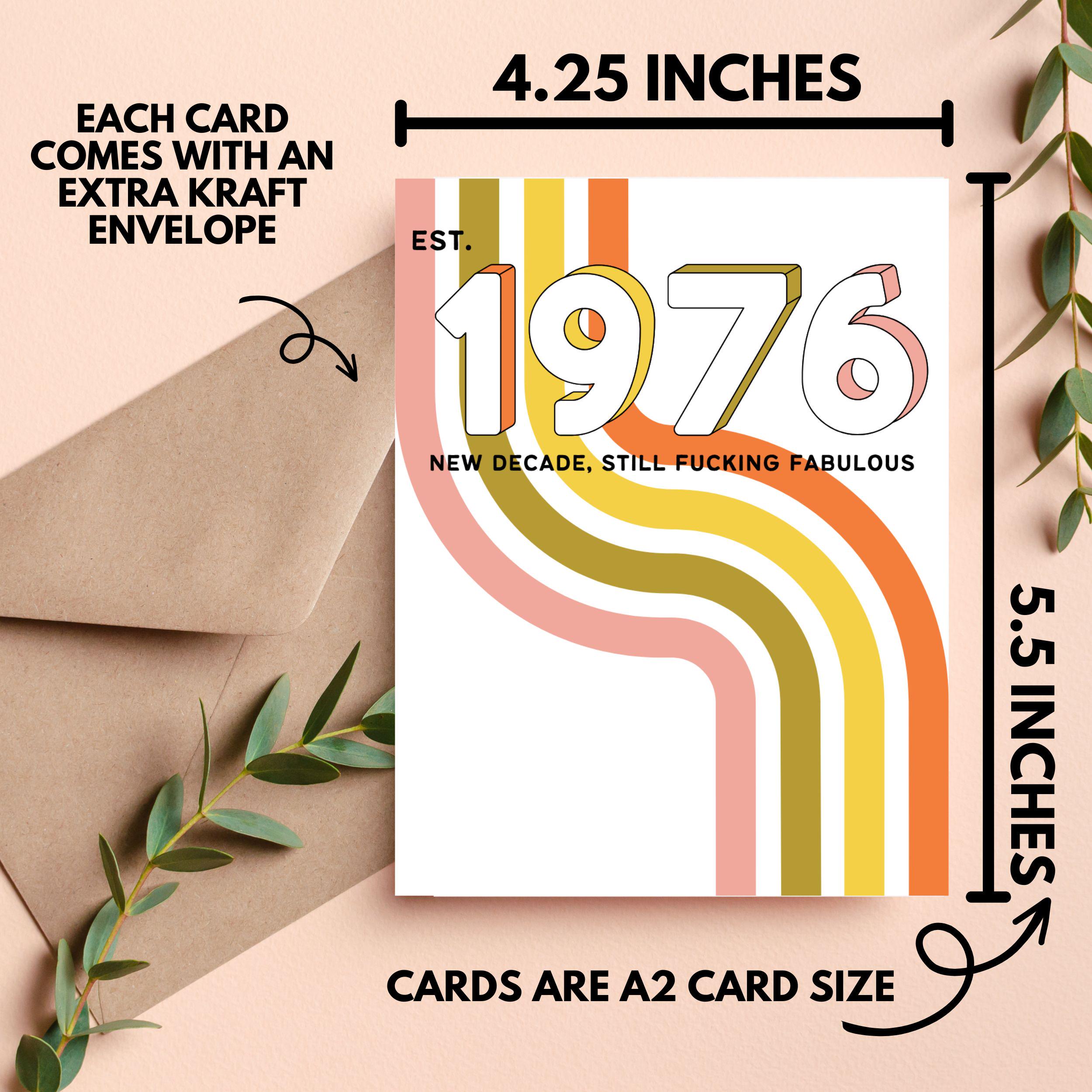 50th Birthday Card Est 1976 Milestone Gift for Friend New Decade Still ...