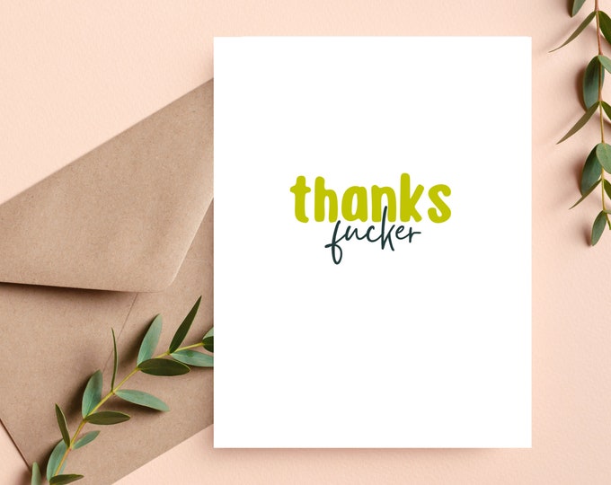 Funny Thank You Card Funny Thank You Note Funny Thank You Gift Thank ...