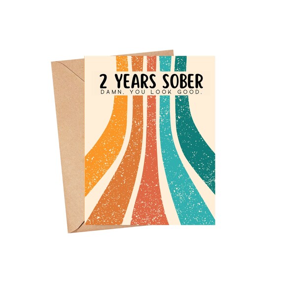 2 Years Sober Card Sober Gifts for Men Two Years Clean - Etsy