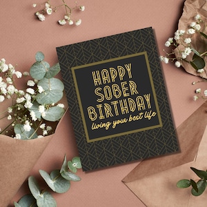 Happy Sober Birthday Card Recovery Birthday Card Sobriety - Etsy