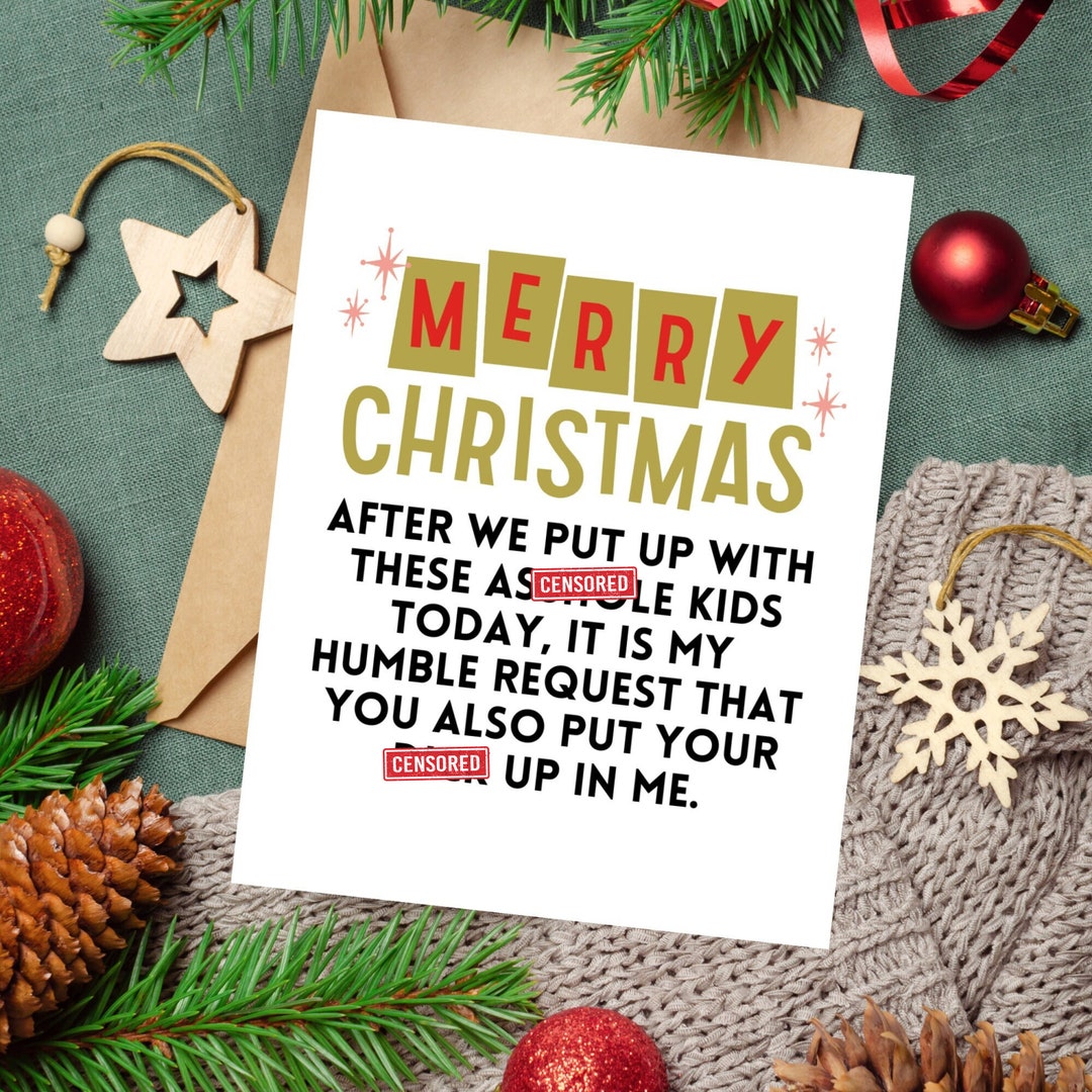 Dirty Christmas Card Adult Christmas Card Funny Xmas Cards Naughty Gift ...