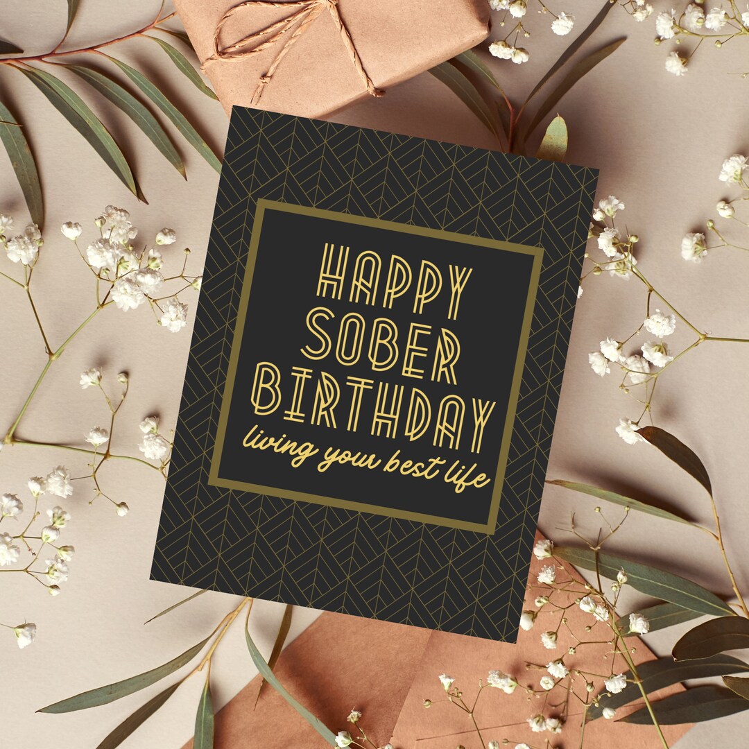 Happy Sober Birthday Card Recovery Birthday Card Sobriety Birthday Card ... Happy Sober Birthday Card Recovery Birthday Card Sobriety Birthday Card ...