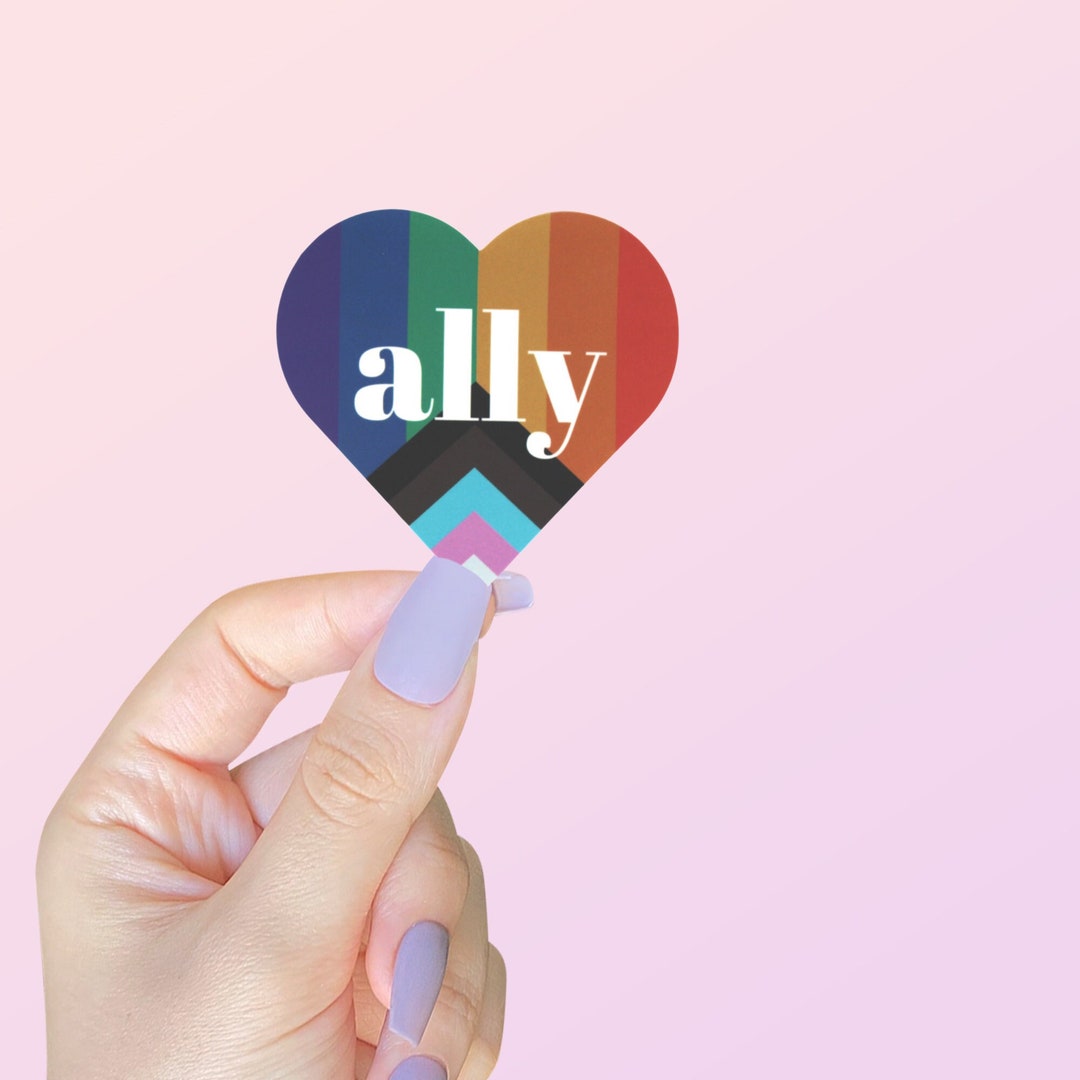 Ally Sticker, Ally Flag Heart Stickers, Pride Month Merch, Love One ...